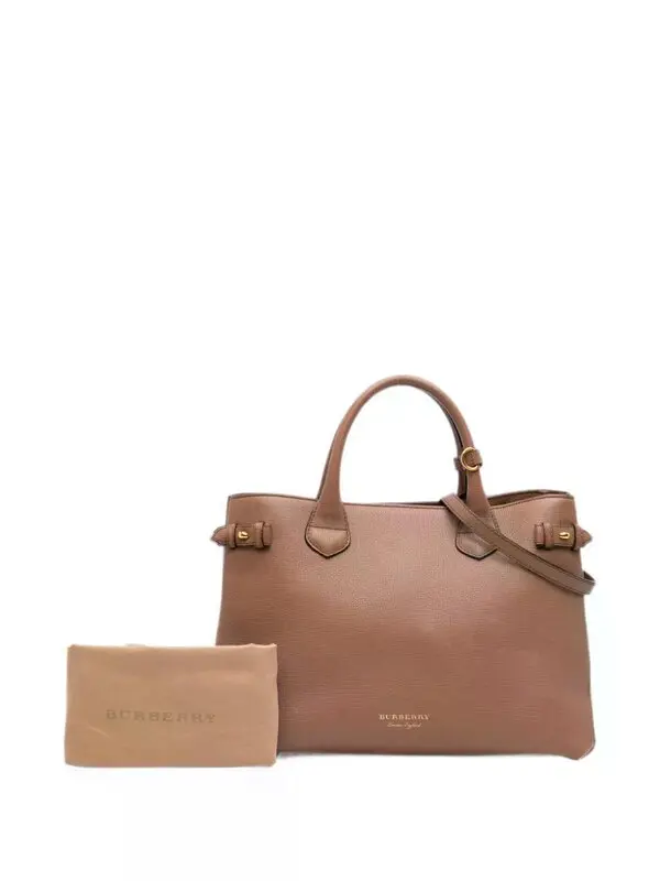 Burberry Leather And House Check Banner Satchel
