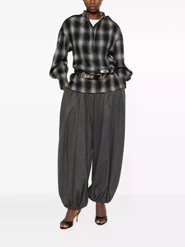 IRO PARIS Natte Checked High Neck Top - Grey
