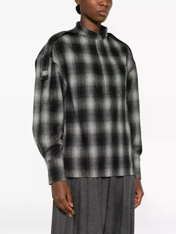 IRO PARIS Natte Checked High Neck Top