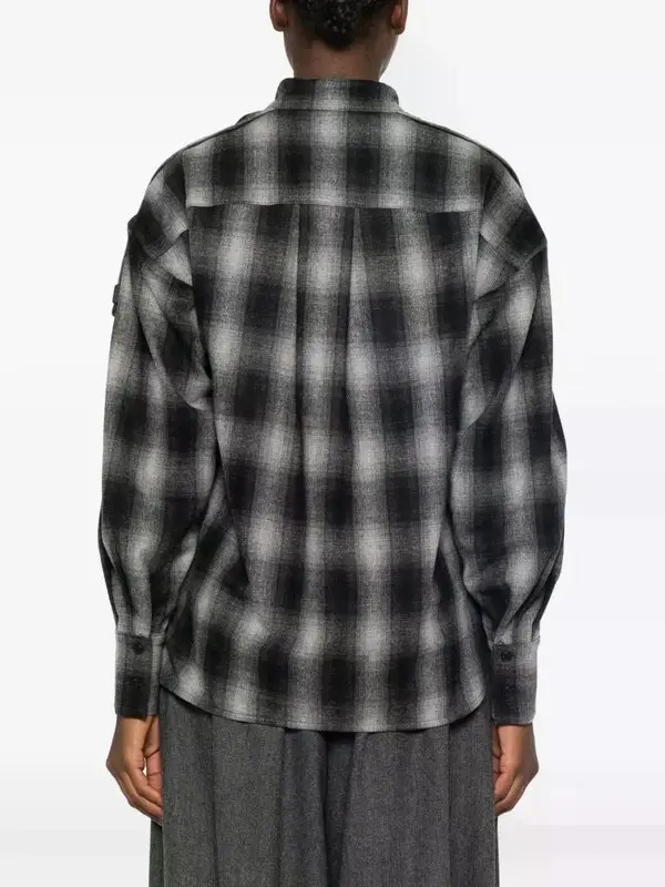 IRO PARIS Natte Checked High Neck Top