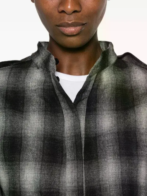 IRO PARIS Natte Checked High Neck Top