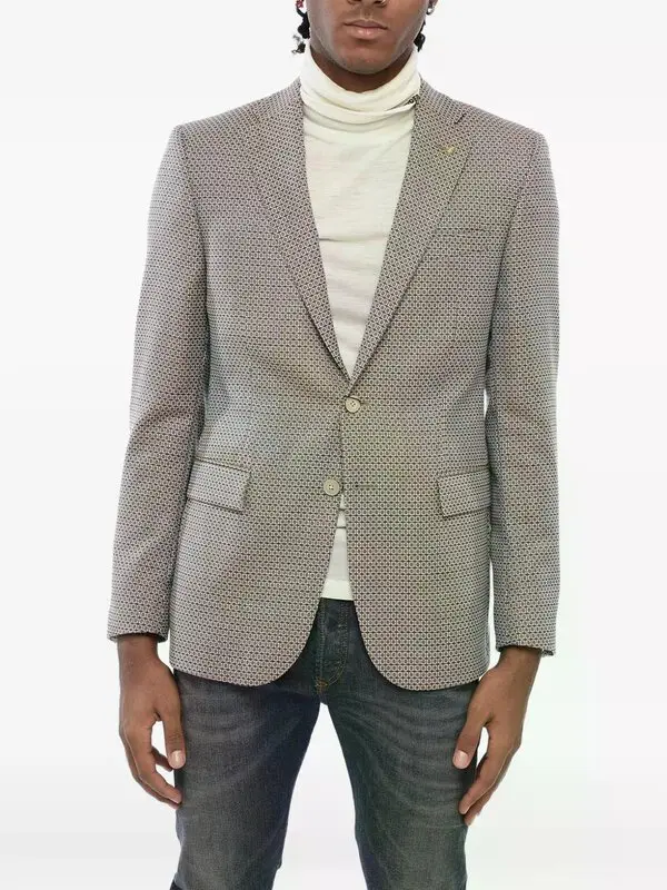 Corneliani Geometric-pattern Single-breasted Blazer