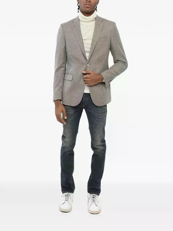 Corneliani Geometric-pattern Single-breasted Blazer