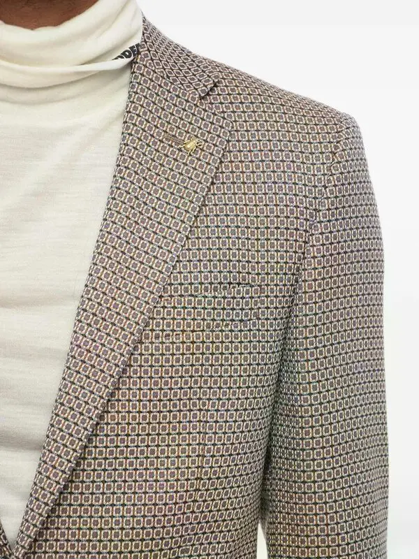 Corneliani Geometric-pattern Single-breasted Blazer