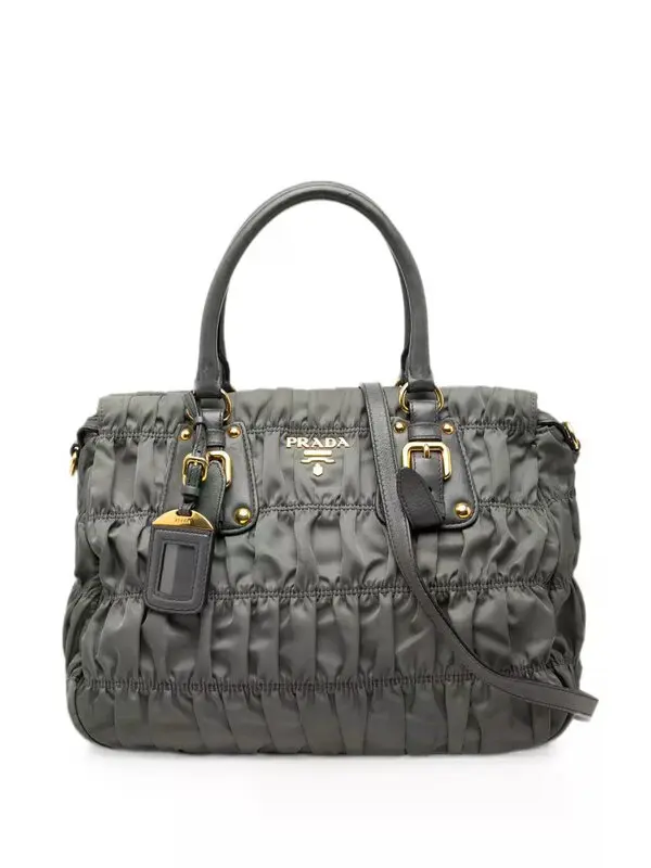 Prada Tessuto Gaufre Satchel - Grey