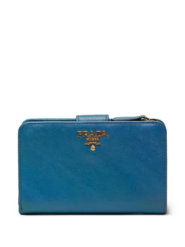 Prada 2000-2013 Saffiano French Wallet Small Wallets - Blue