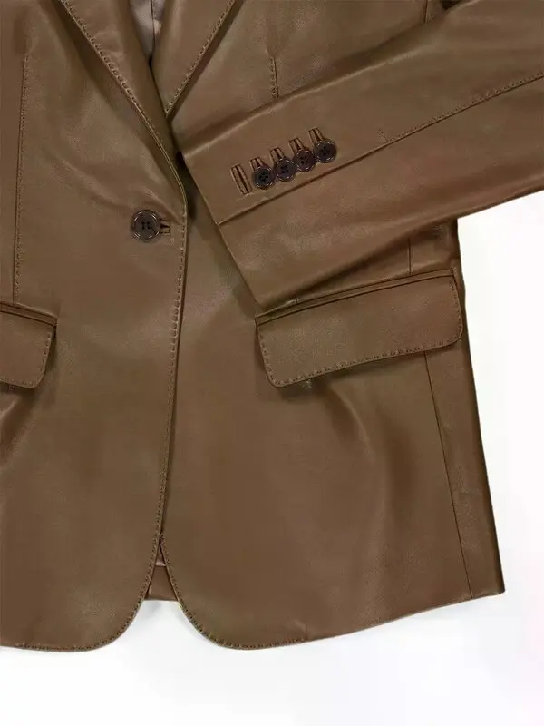 TOM FORD Guanteria-leather Single-breasted Jacket