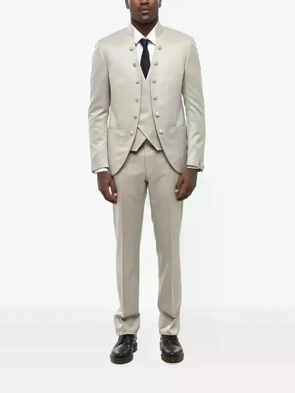 Corneliani Three-piece Korean-collar Suit