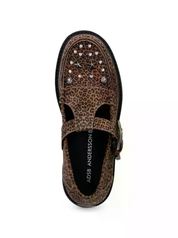 Andersson Bell Leopard Print Studded Loafers
