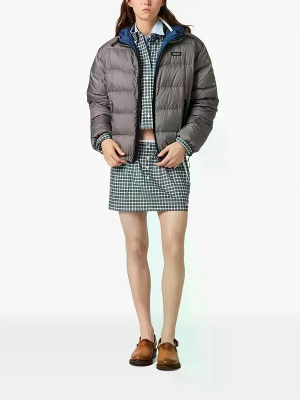 Miu Miu Light Pongé Down Hooded Jacket