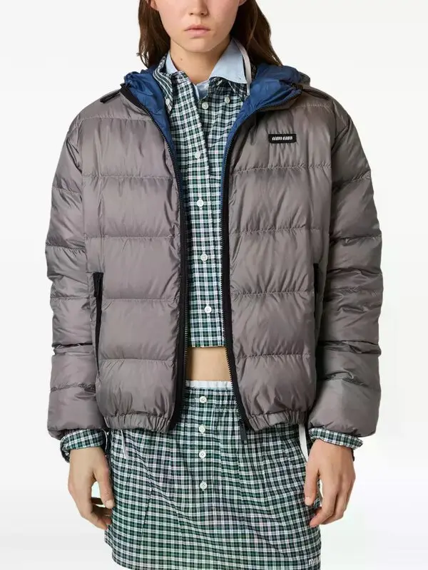 Miu Miu Light Pongé Down Hooded Jacket