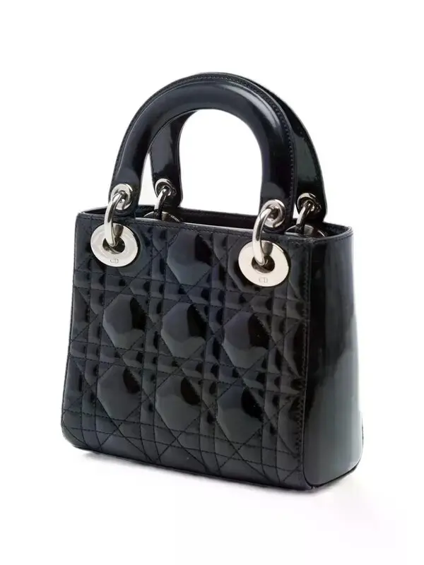 Dior Patent Cannage Lady Satchel - Black