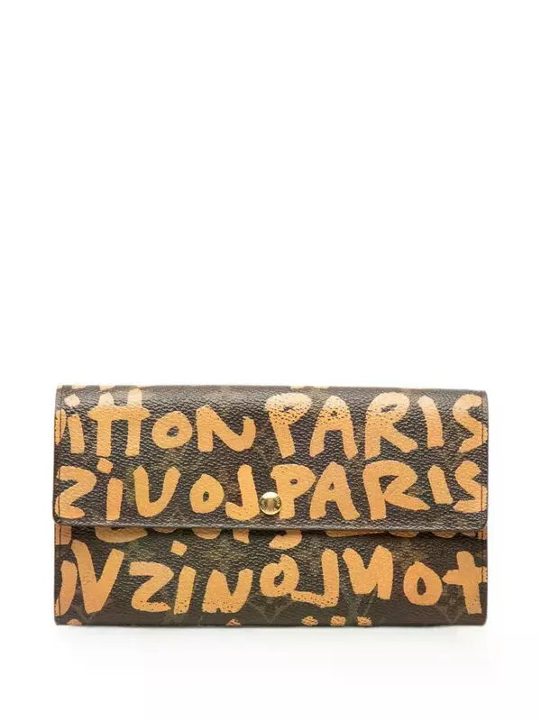 LOUIS VUITTON 2001 Stephen Sprouse Monogram Graffiti Porte Monnaie Credit Long Wallets
