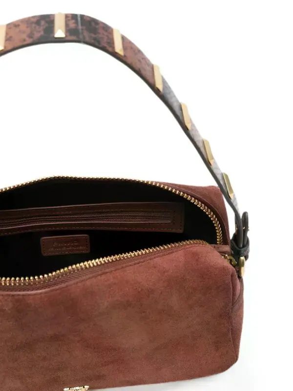 Pinko Studded Leather-strap Shoulder Bag - Brown