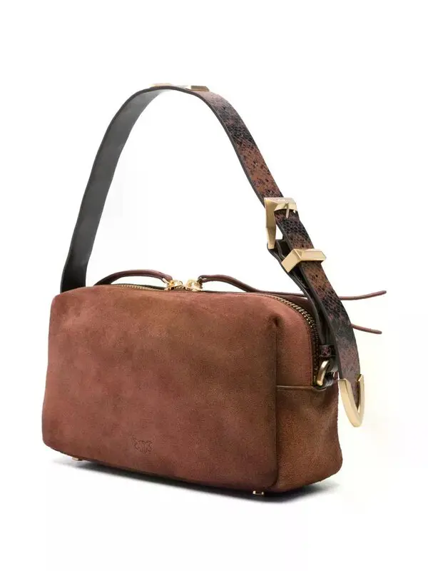 Pinko Studded Leather-strap Shoulder Bag - Brown