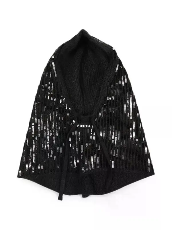 Pinko Sequin-embellished Ribbed Balaclava