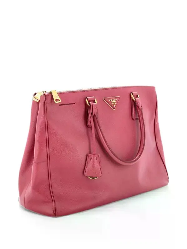 Prada Double Zip Lux Saffiano Leather Large Tote Bag - Pink