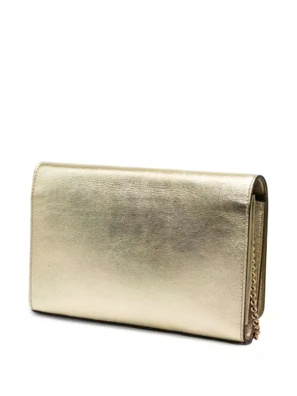 Fendi 2010-2026 Metallic Calfskin F Is Kan I Wallet On Chain Crossbody Bag