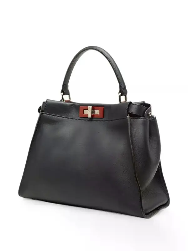 Fendi Leather Peekaboo Iconic Satchel - Blue