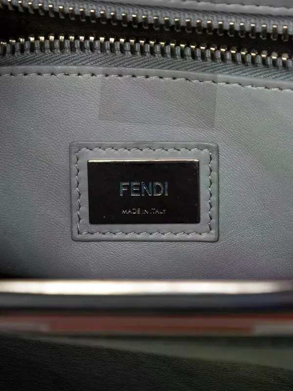Fendi Leather Peekaboo Iconic Satchel - Blue