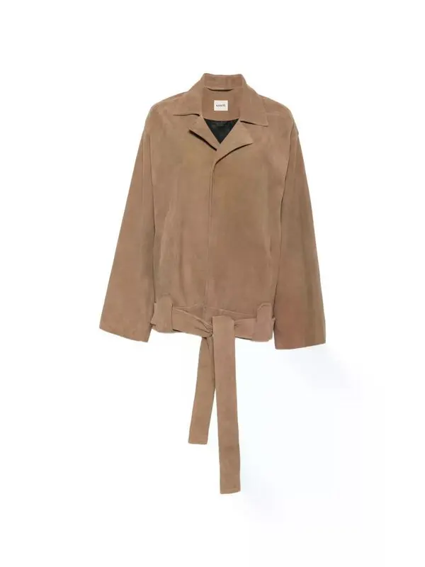 Khaite Belted Suede Jacket - Brown