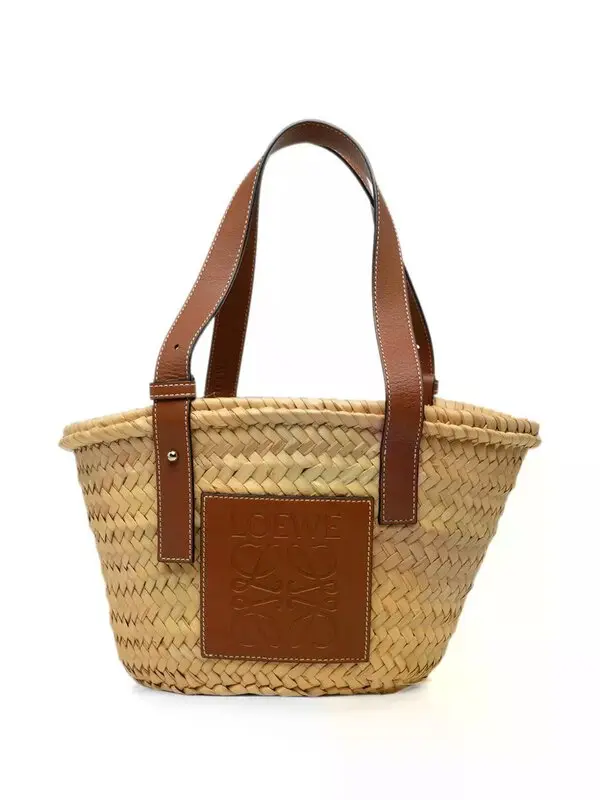 Loewe 2018 Small Raffia Anagram Basket Tote Bag
