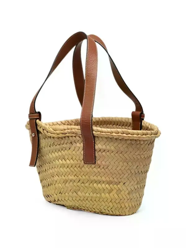 Loewe 2018 Small Raffia Anagram Basket Tote Bag