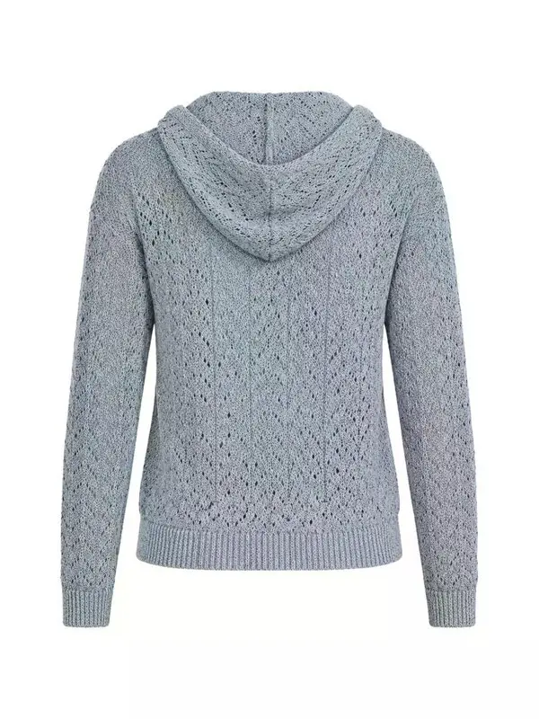 Eleventy Pointelle Knit Zip-up Hoodie