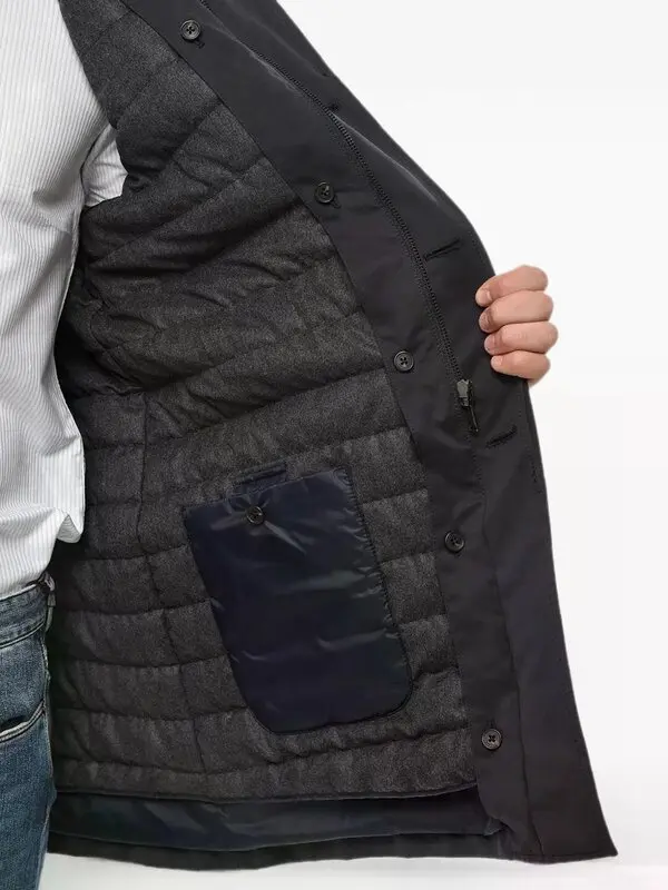 Corneliani Hidden Closure Long Sleeve Coat