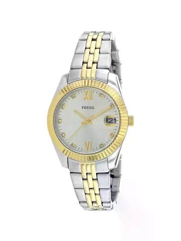 Fossil Scarlette Fluted Bezel Watch - Silver