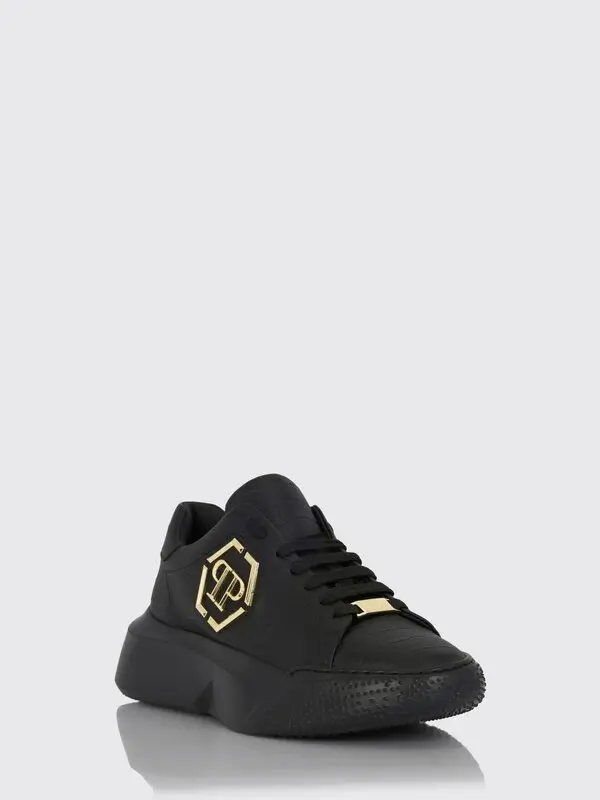 Philipp Plein Embellished Crocodile Effect Trainers - Black