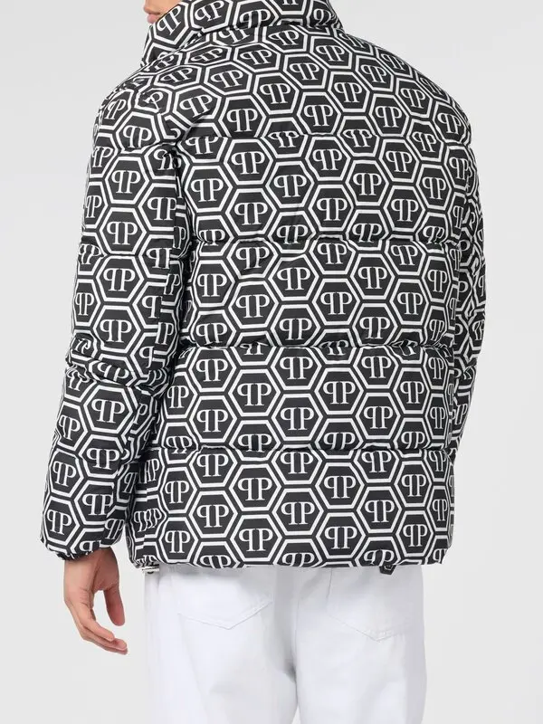 Philipp Plein Geometric Print Zip-up Jacket - Black
