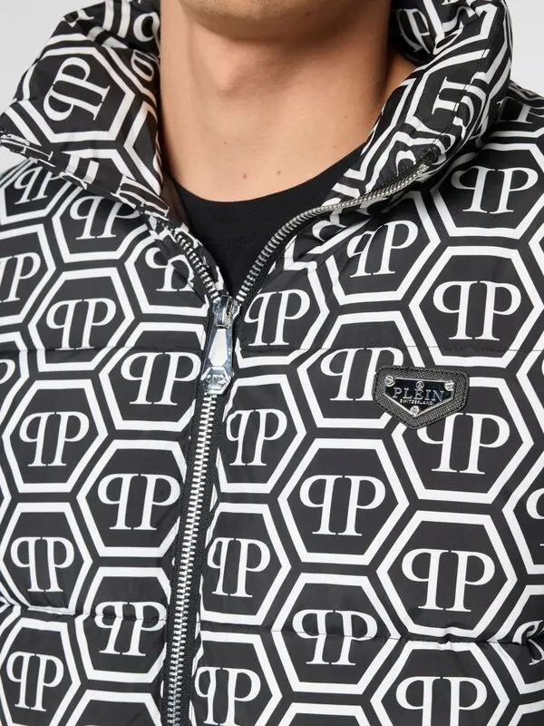 Philipp Plein Geometric Print Zip-up Jacket - Black