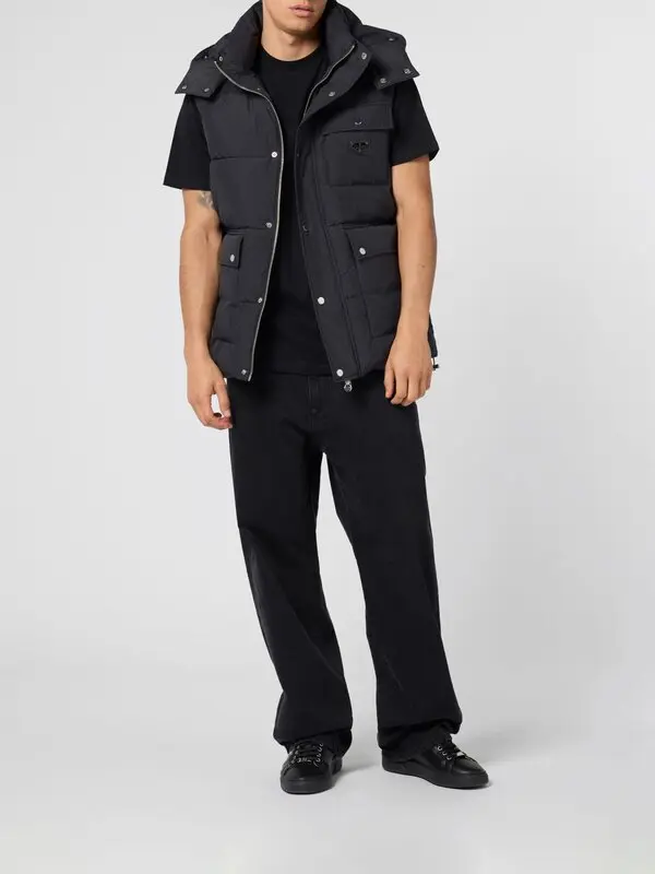 Philipp Plein Puffer Waistcoat With Stand Collar