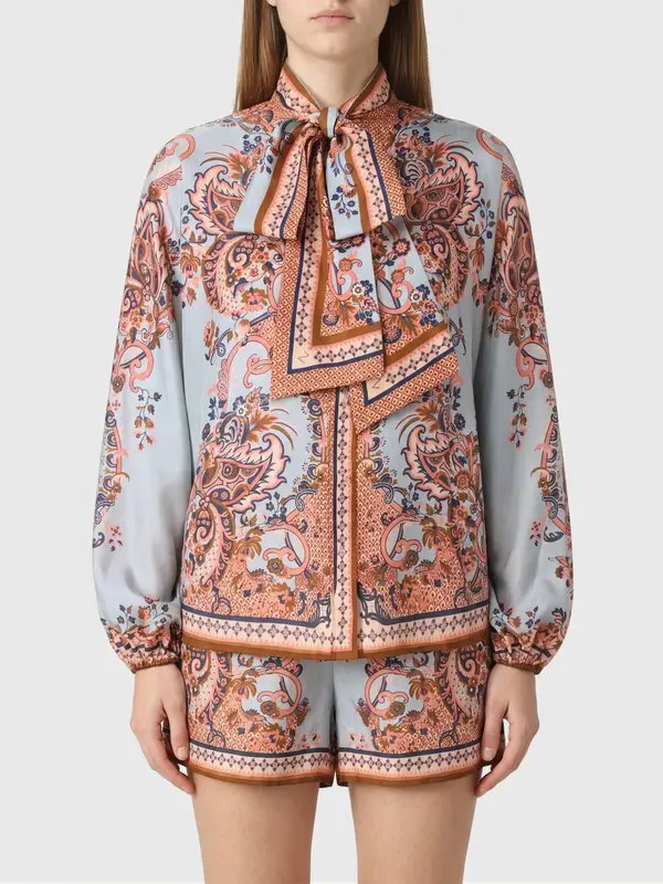 Zimmermann Printed Silk Shirt - Blue