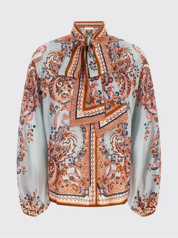 Zimmermann Printed Silk Shirt - Blue