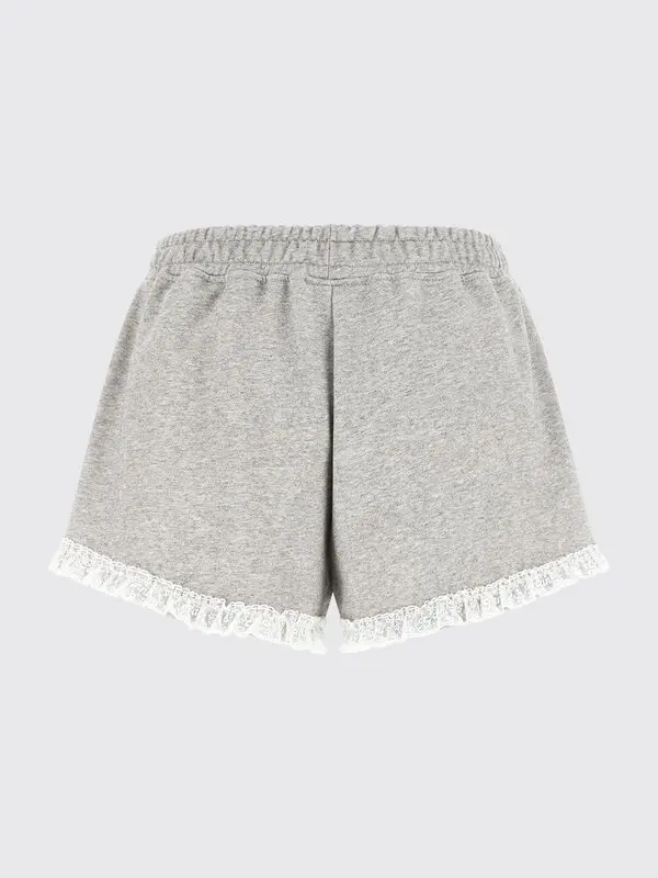 GANNI Lace Trimmed Shorts - Grey