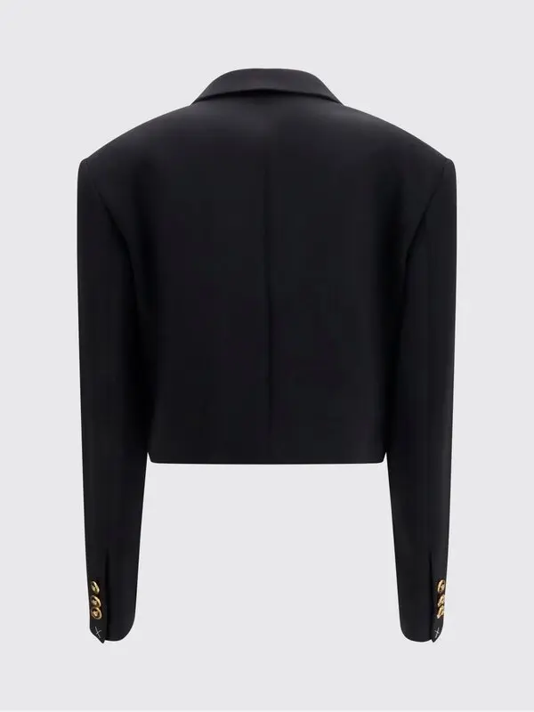 Versace Cropped Blazer With Embellished Pockets