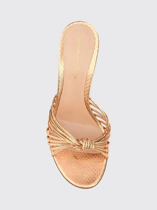GIANVITO ROSSI Malè Mule Sandals In Python Leather With Flared Heel