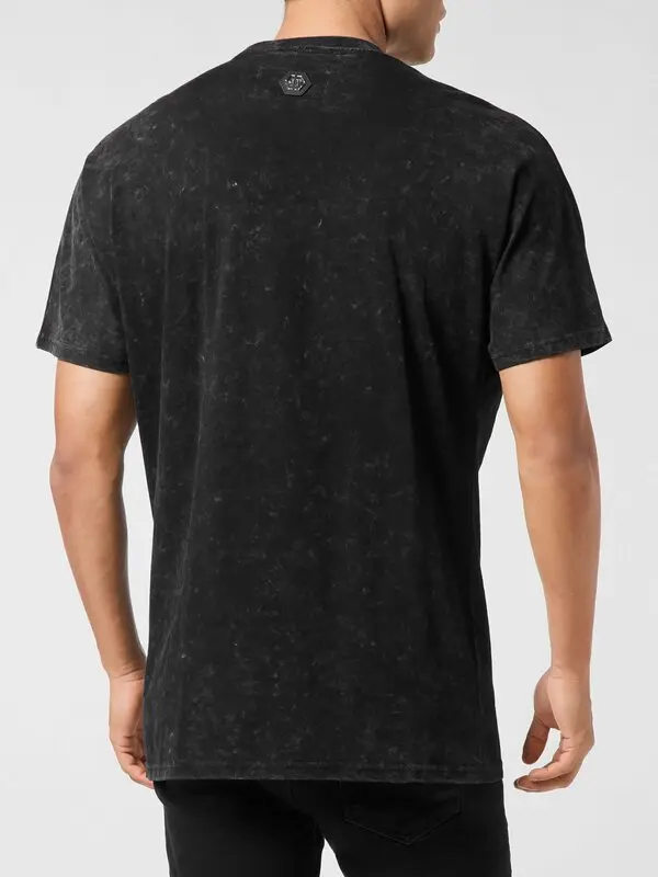 Philipp Plein Graphic Print Cotton T-shirt With Rhinestone Embroidery