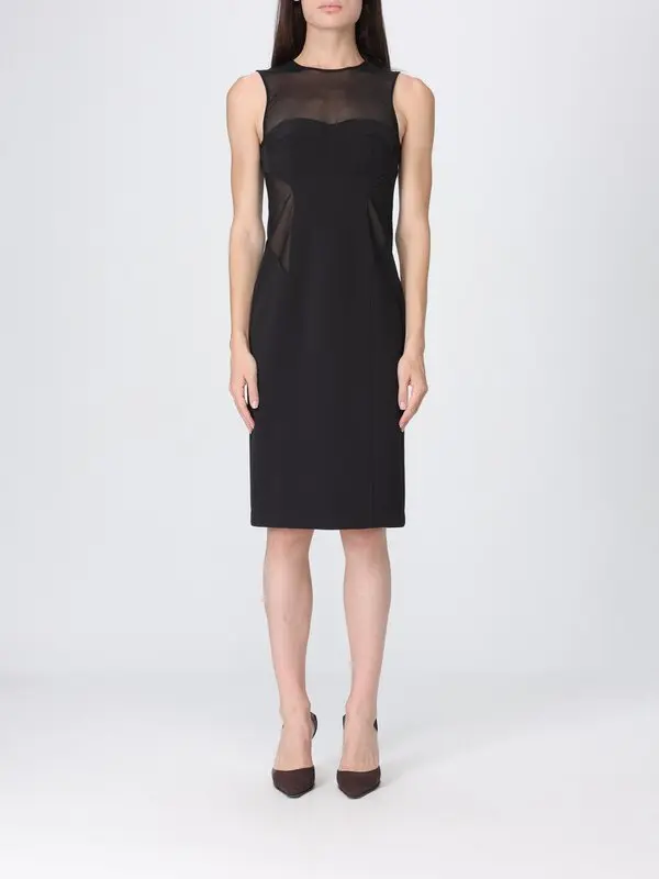 Patrizia Pepe Off-the-shoulder Sheath Midi Dress In Jersey - Black