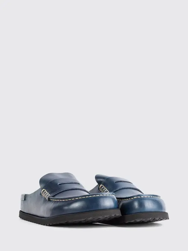 BIRKENSTOCK Naples Leather Mules - Navy