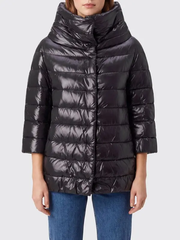 Herno Quilted Down Jacket With Stand Collar - Black