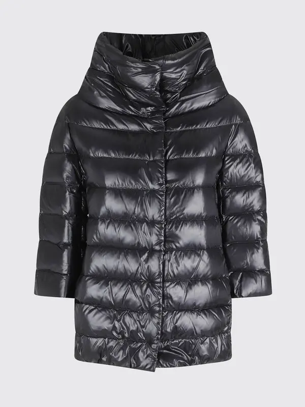 Herno Quilted Down Jacket With Stand Collar - Black
