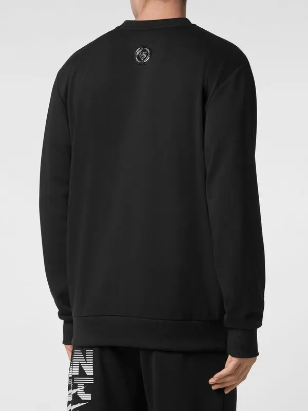 PLEIN SPORT Cotton Crewneck Sweatshirt With Graphic Print And Dropped Shoulders