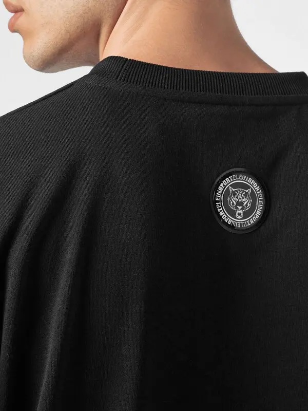 PLEIN SPORT Cotton Crewneck Sweatshirt With Graphic Print And Dropped Shoulders