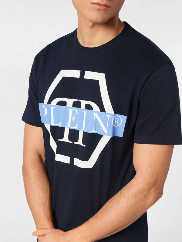 Philipp Plein Slim Fit Hexagon Logo Monogram Cotton T-shirt
