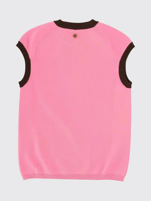 Versace Cotton Tank Top With Contrast Trims And Back Logo