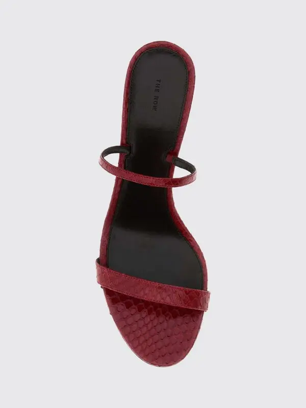 THE ROW Ella Python-embossed Leather Mule Sandals - Pink