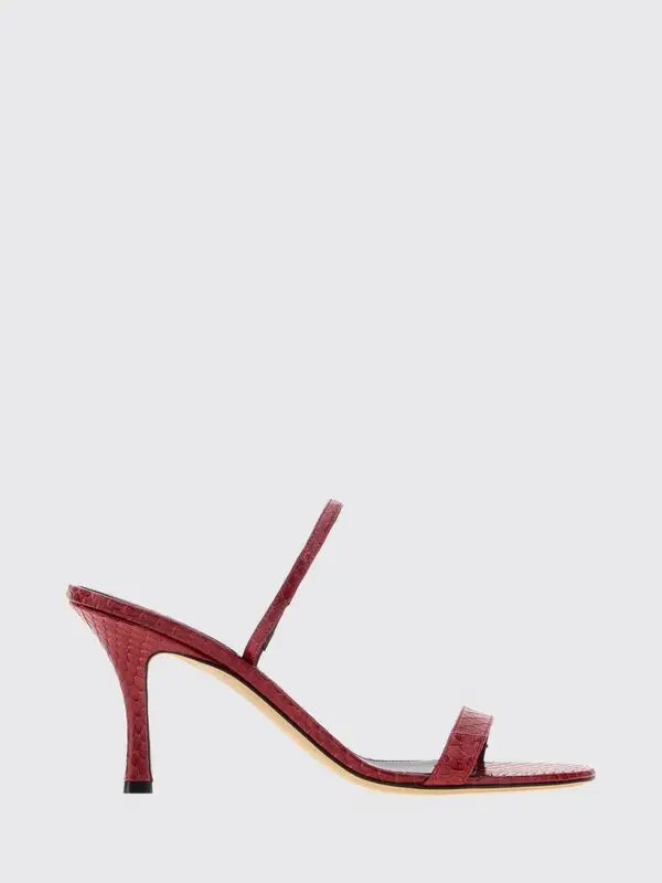 THE ROW Ella Python-embossed Leather Mule Sandals With Stiletto Heel
